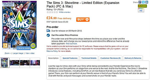 Pre-Order Sims 3 Showtime @ Play | SimsVIP
