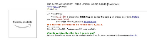Pre Order The Sims 3 Seasons Prima Guide @ Amazon | SimsVIP