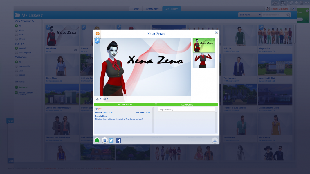 Custom Showcase: The Sims 4 Tray Importer by Deevo | SimsVIP