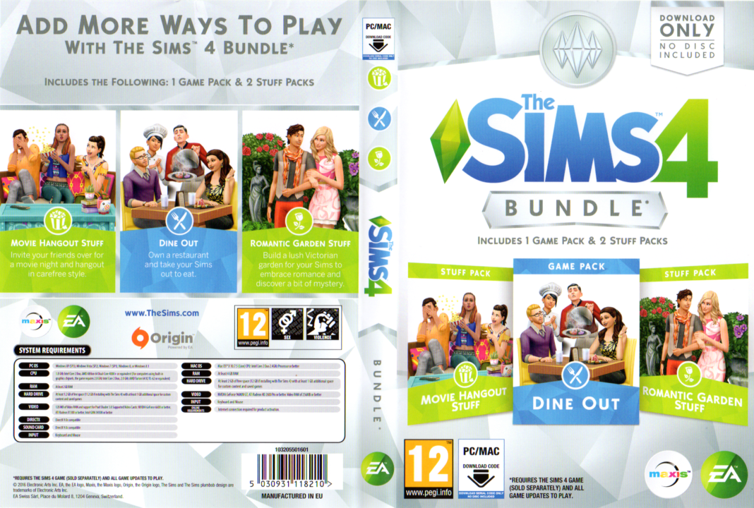 The Sims 4 Bundle Overview (Dine Out, Romantic Garden & Movie Hangout ...