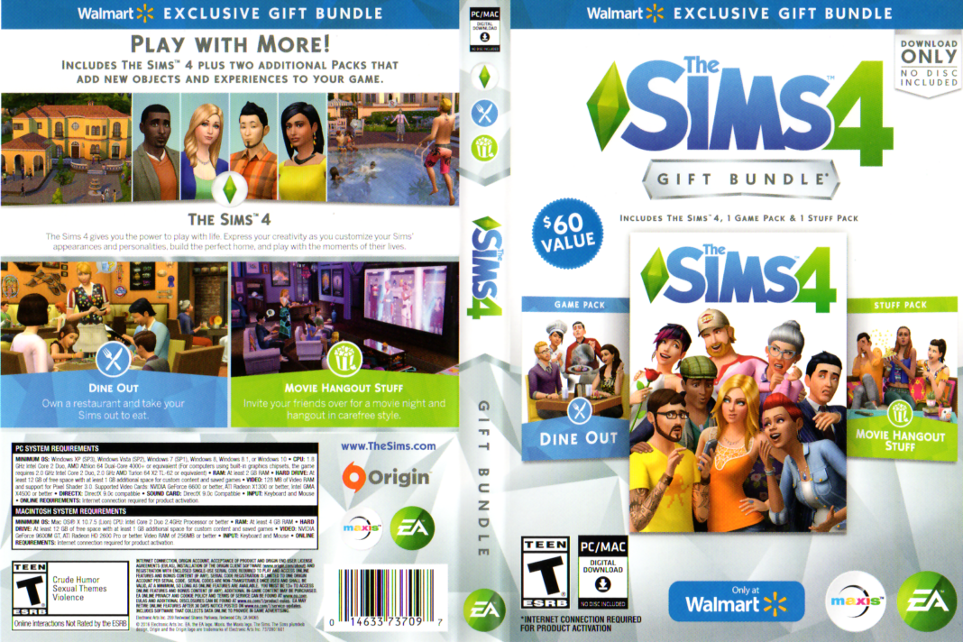 The Sims 4 Gift Bundle (Base Game, Dine Out, Movie Hangout) | SimsVIP