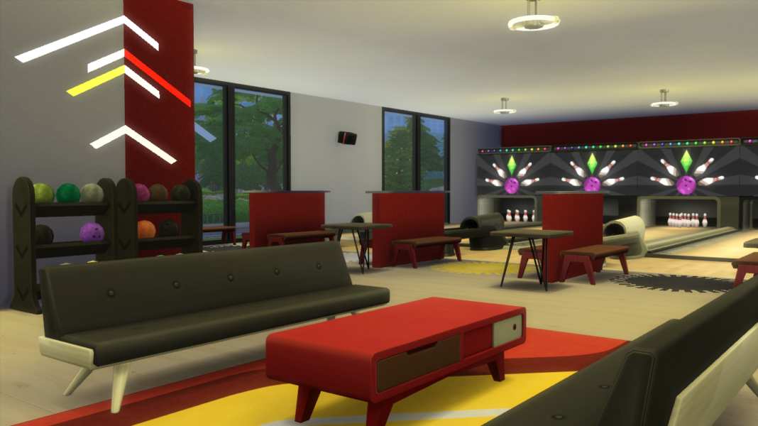 The Sims 4 Bowling Night Stuff: Building Ideas | SimsVIP