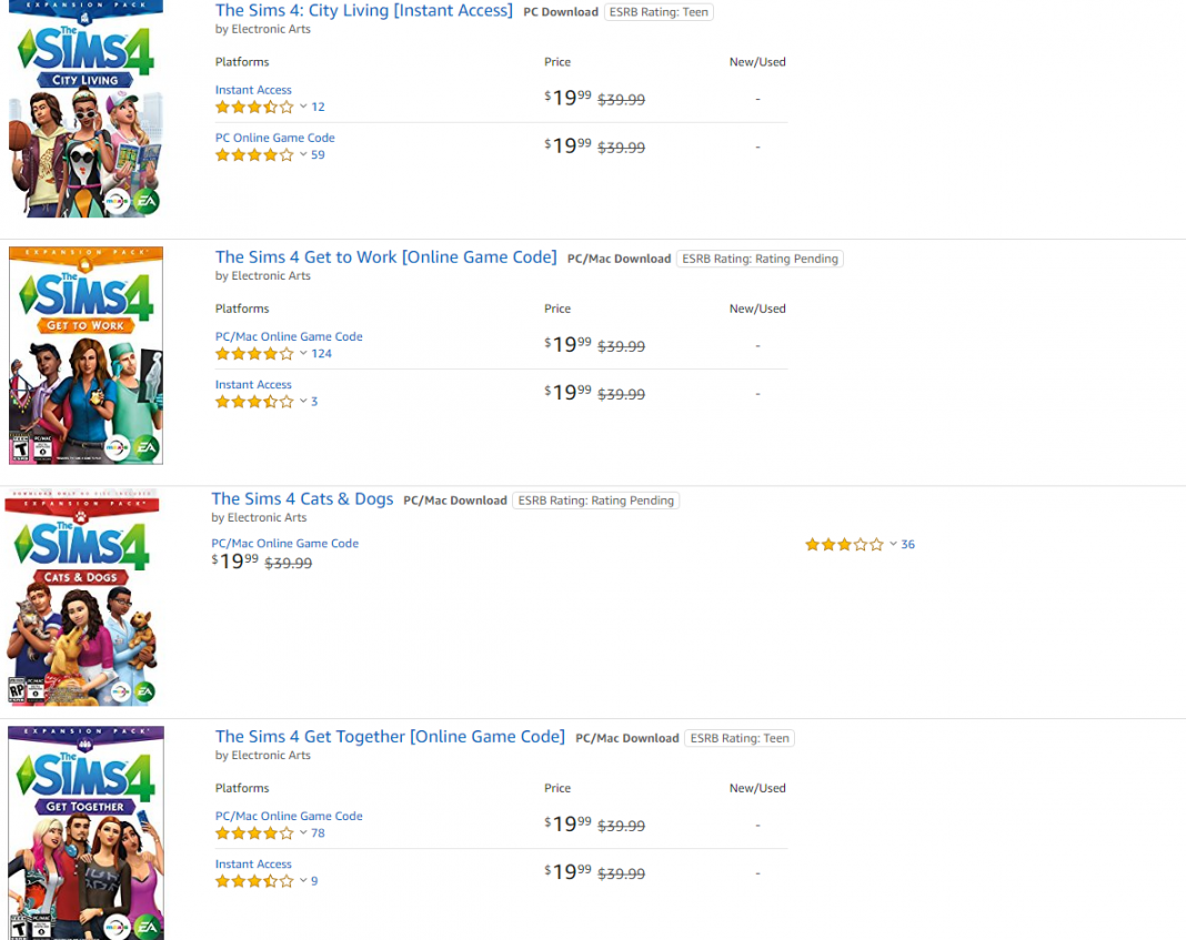 Amazon Sale: Up to 75% off Select Sims 4 Titles | SimsVIP