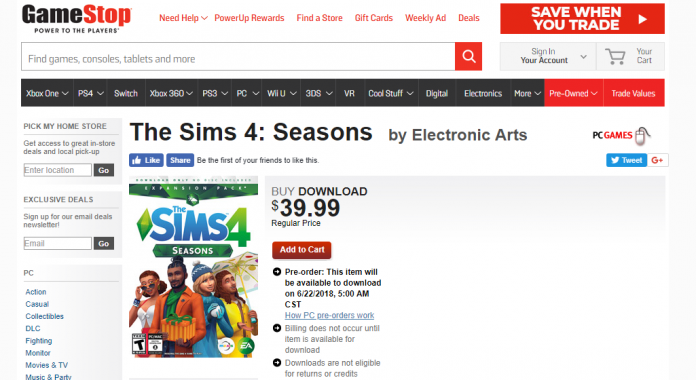 Pre-Order The Sims 4 Seasons at Target, Best Buy, and Gamestop | SimsVIP
