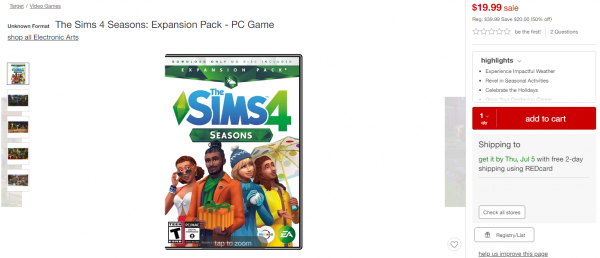 The Sims 4 Seasons: Get 50% Off at Target! | SimsVIP