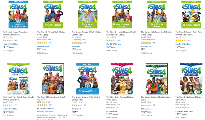 Amazon Sale: Save 50% on Select Sims 4 Titles | SimsVIP