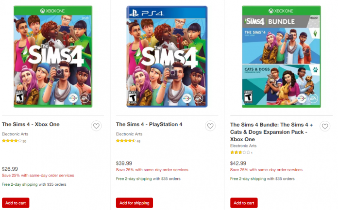 Target Sale: 25% Off The Sims 4 on Consoles w/Same-day Ordering | SimsVIP
