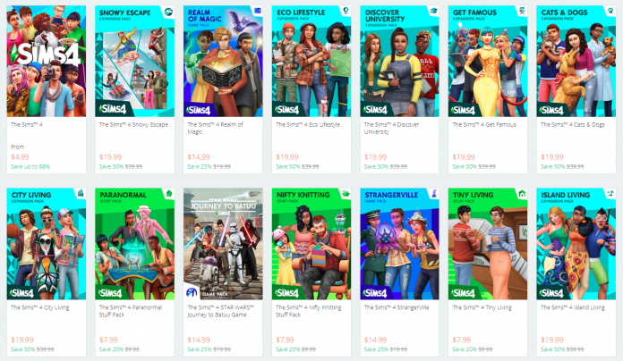 Origin Sale: Save up to 89% on Select Sims 4 Titles | SimsVIP